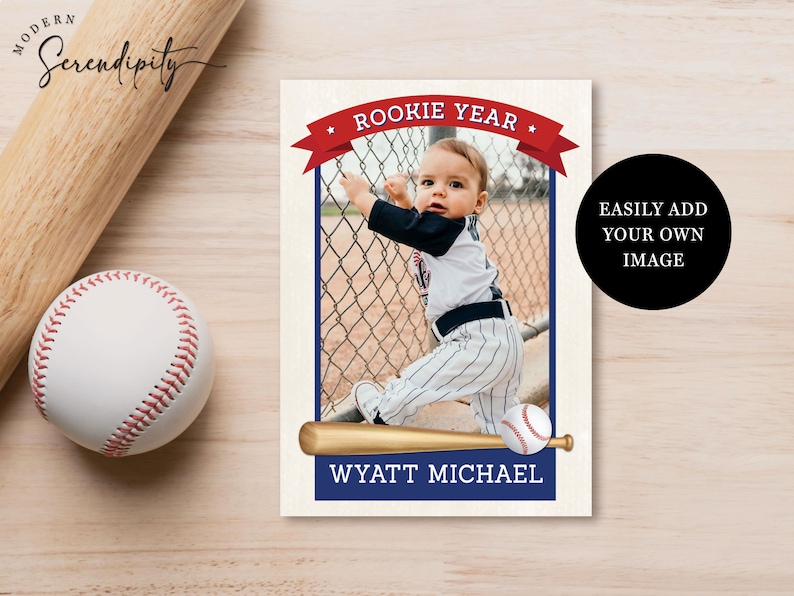 Baseball Players Card Rookie of the Year Trading Card First Birthday ...