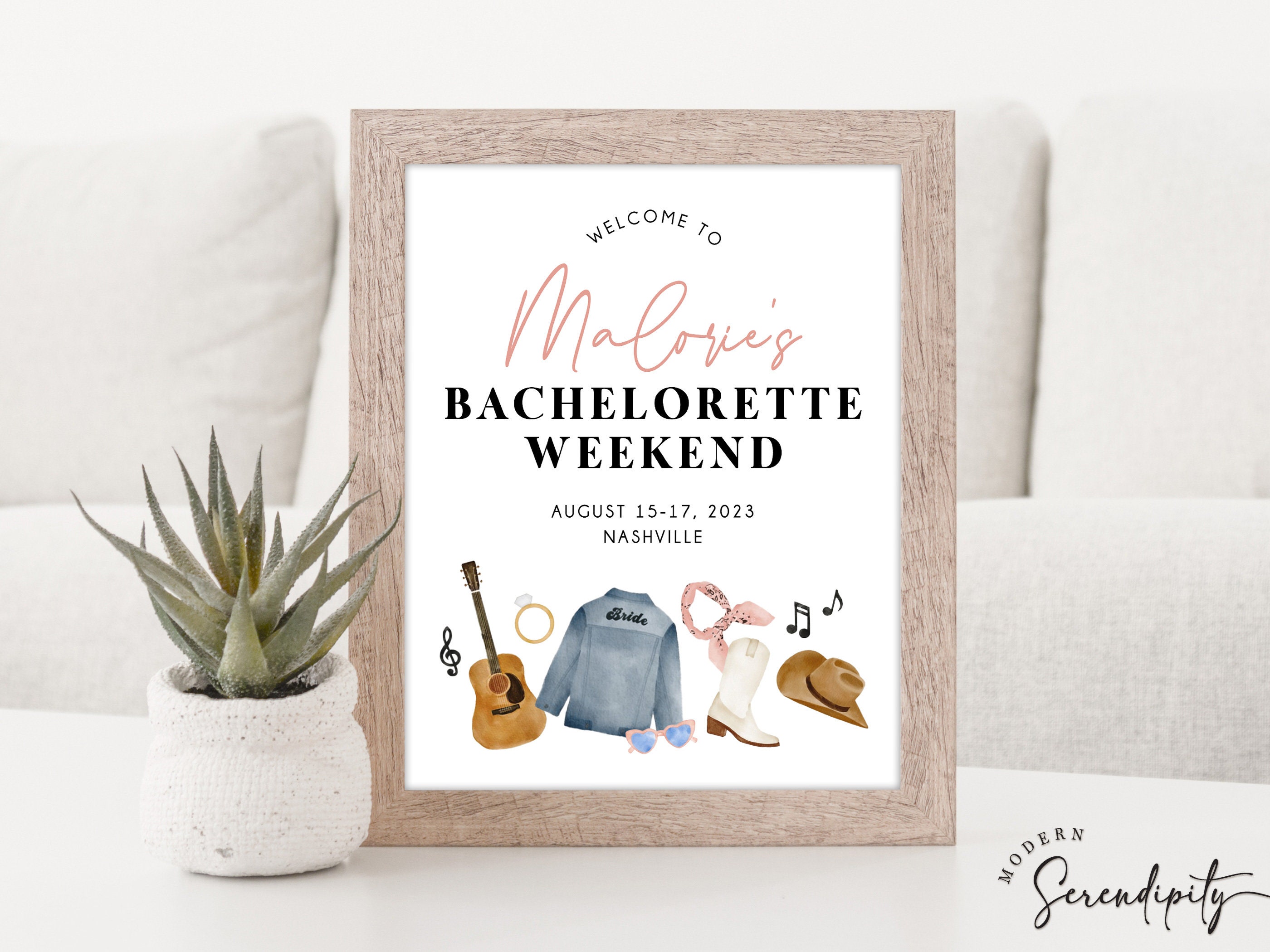 Nashville Bachelorette Welcome Sign Welcome Sign Nash Bash Cowgirl ...