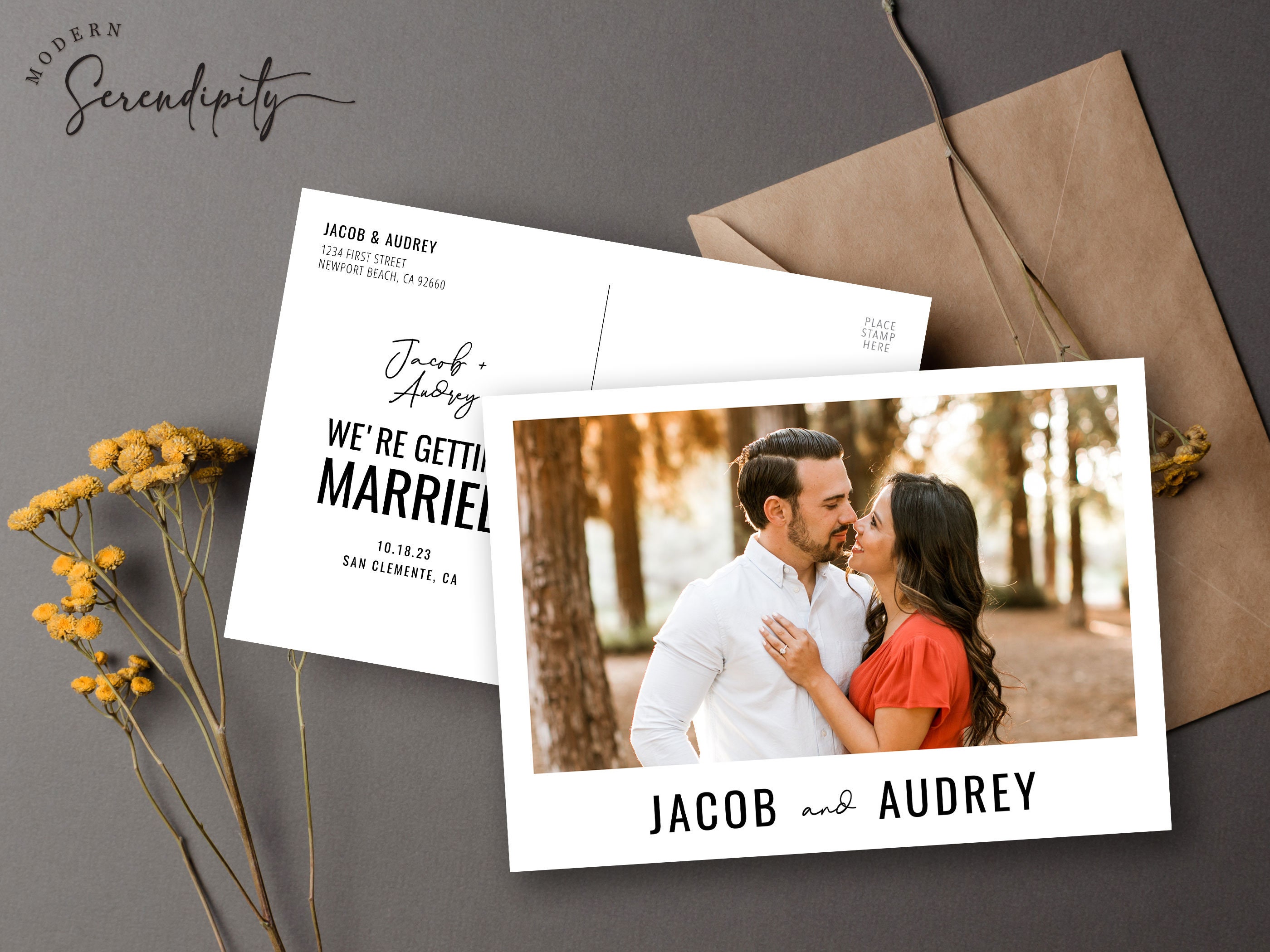Save the Date Postcard Template Modern Photo Save the Date Digital ...