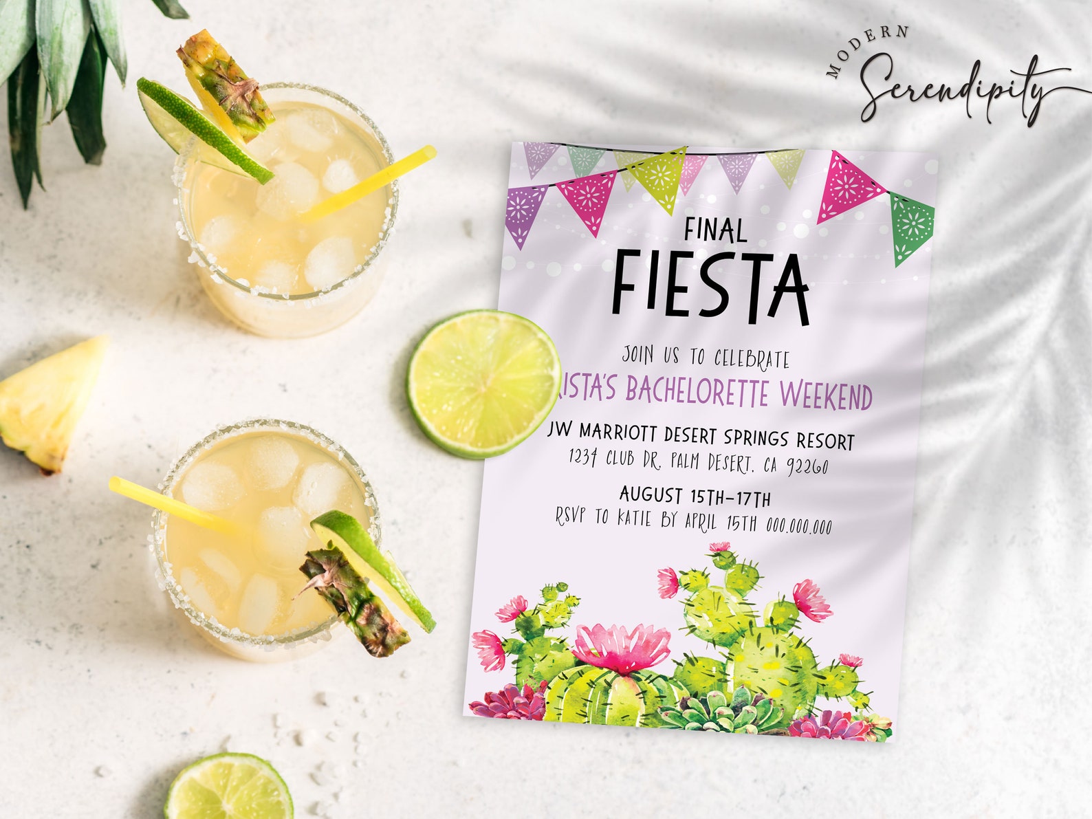 Bachelorette Party Tropical Fiesta Invitation Mexico Last Fiesta ...