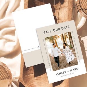 Save the Date Modern Photo Template Minimalist Save the Date Boho Save ...