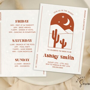 Desert Bachelorette Party Invitation Scottsdale Retro Bachelorette ...