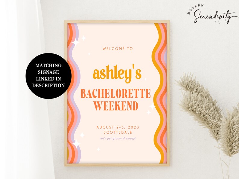 Bachelorette Party Groovy and Boozy Invitation Groovy Retro Weekend ...