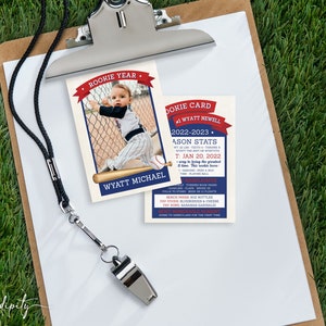 Baseball Players Card Rookie of the Year Trading Card First Birthday ...