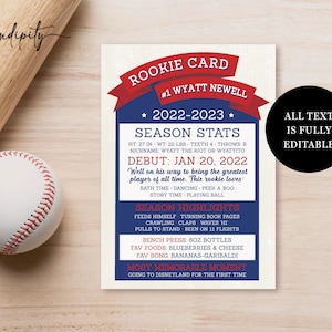Baseball Players Card Rookie of the Year Trading Card First Birthday ...