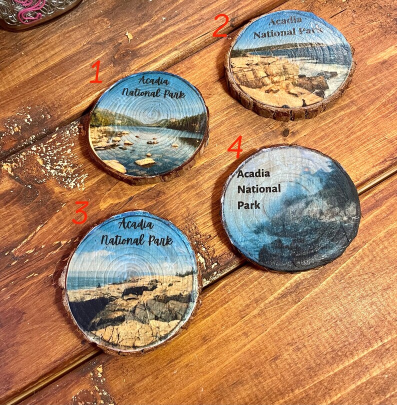 Acadia National Park Wood Slice Ornament or Magnet - Etsy