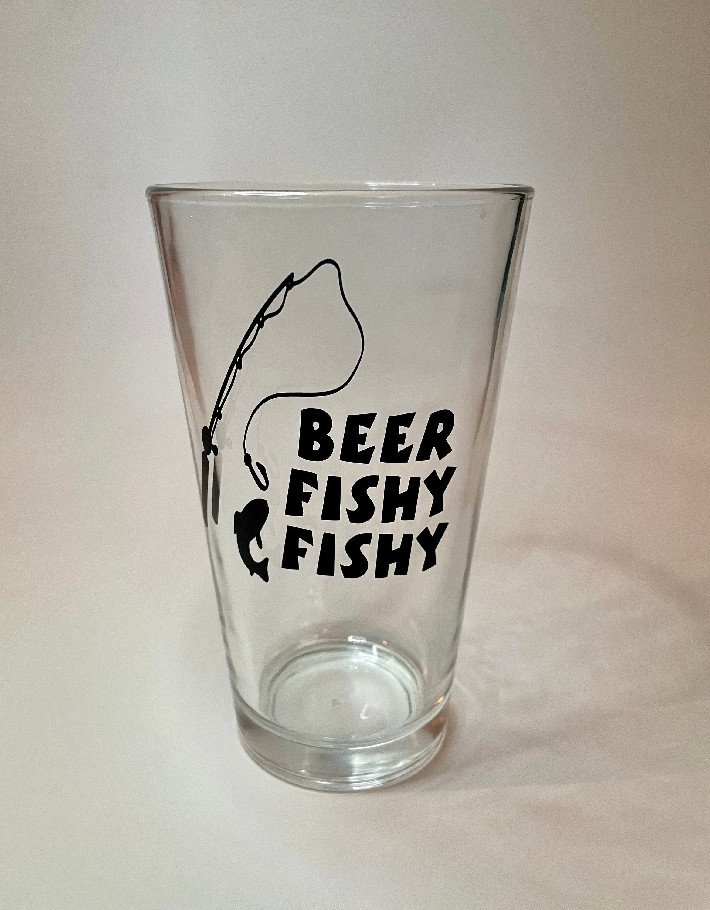 Beer Fishy Fishy Pint Glass Beer Can Glass Beer Pint - Etsy