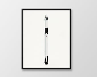 Spacex Falcon 9 Rocket Launch Poster Art Print - Etsy