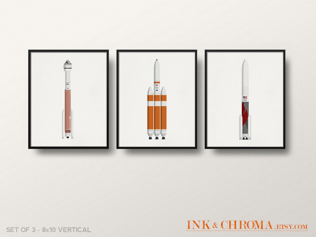 Set of 3 ULA Rockets - Atlas V With Starliner or Fairing + Delta IV ...