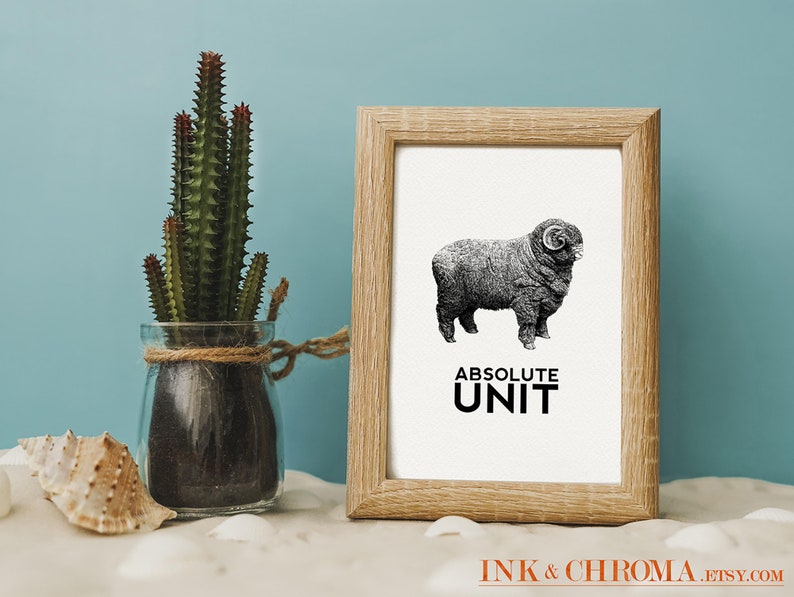 Absolute Unit Sheep Print Funny Wall Art Absolute Unit | Etsy