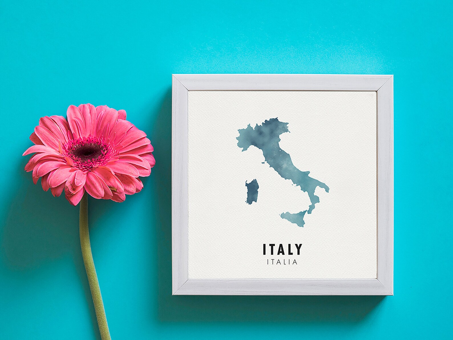 Ocean Blue Italy Print Map Poster Italia Art Italian Map - Etsy UK