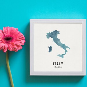 Ocean Blue, Italy Print, Map Poster, Italia Art, Italian Map, Travel ...
