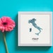 Ocean Blue, Italy Print, Map Poster, Italia Art, Italian Map, Travel ...