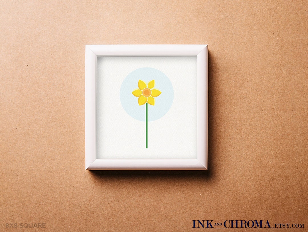 Daffodil Flower Print: Yellow Spring Floral Wall Art - Etsy