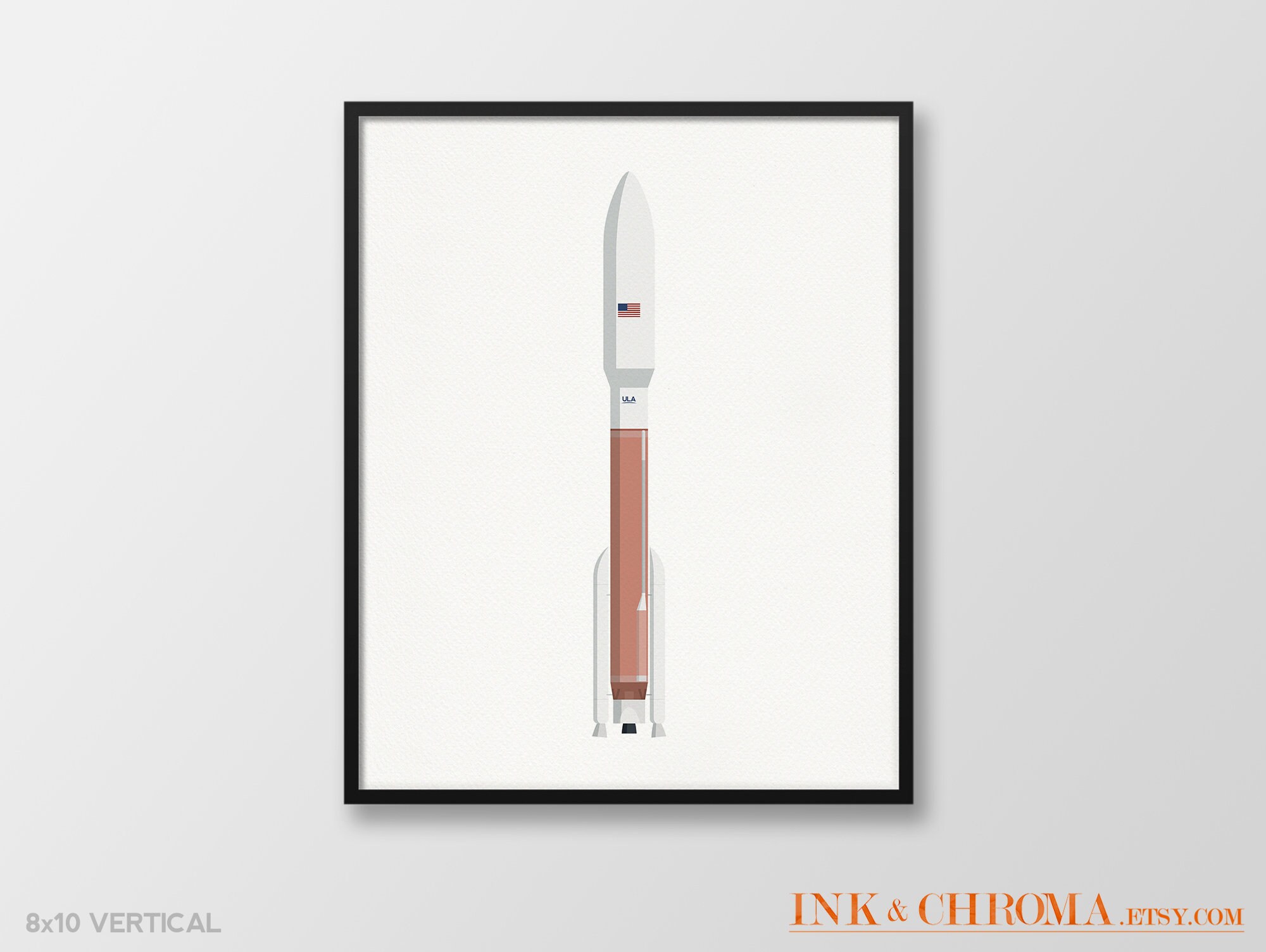 Atlas V with Payload Fairing Print ULA Space Rocket Art | Etsy