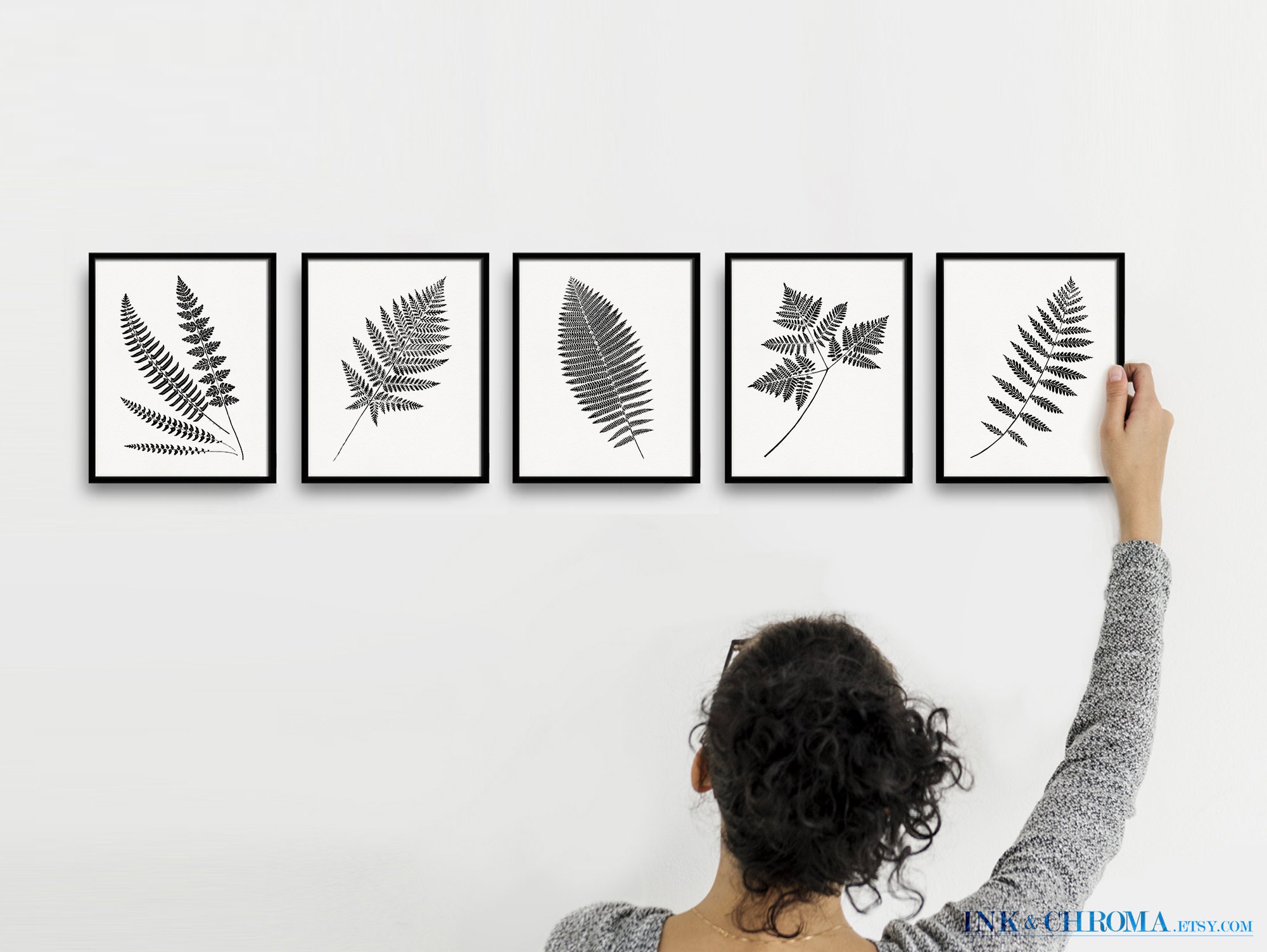 Fern Print Set Set of 5 Fern Art Botanical Print 8x10 | Etsy