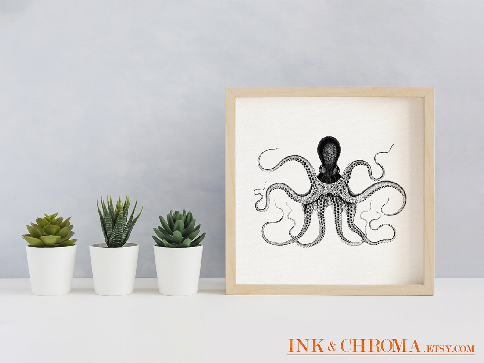Octopus Print Home Decor Office Art 8x10 / 8x8 Square / 5x7 - Etsy UK