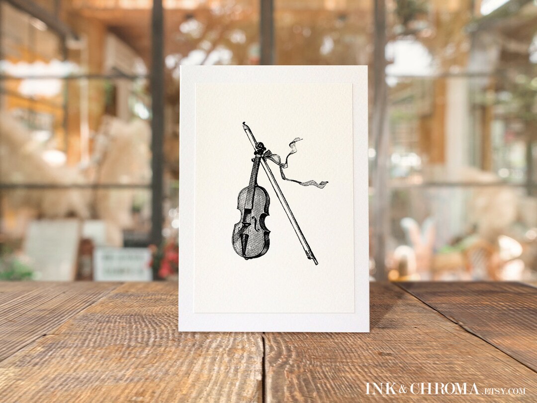 Violin Card, Card for Musician, Music Instrument Card, Single or Card ...