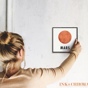 Mars Print, Space Print, Red Planet, Space Poster, Space Illustration ...