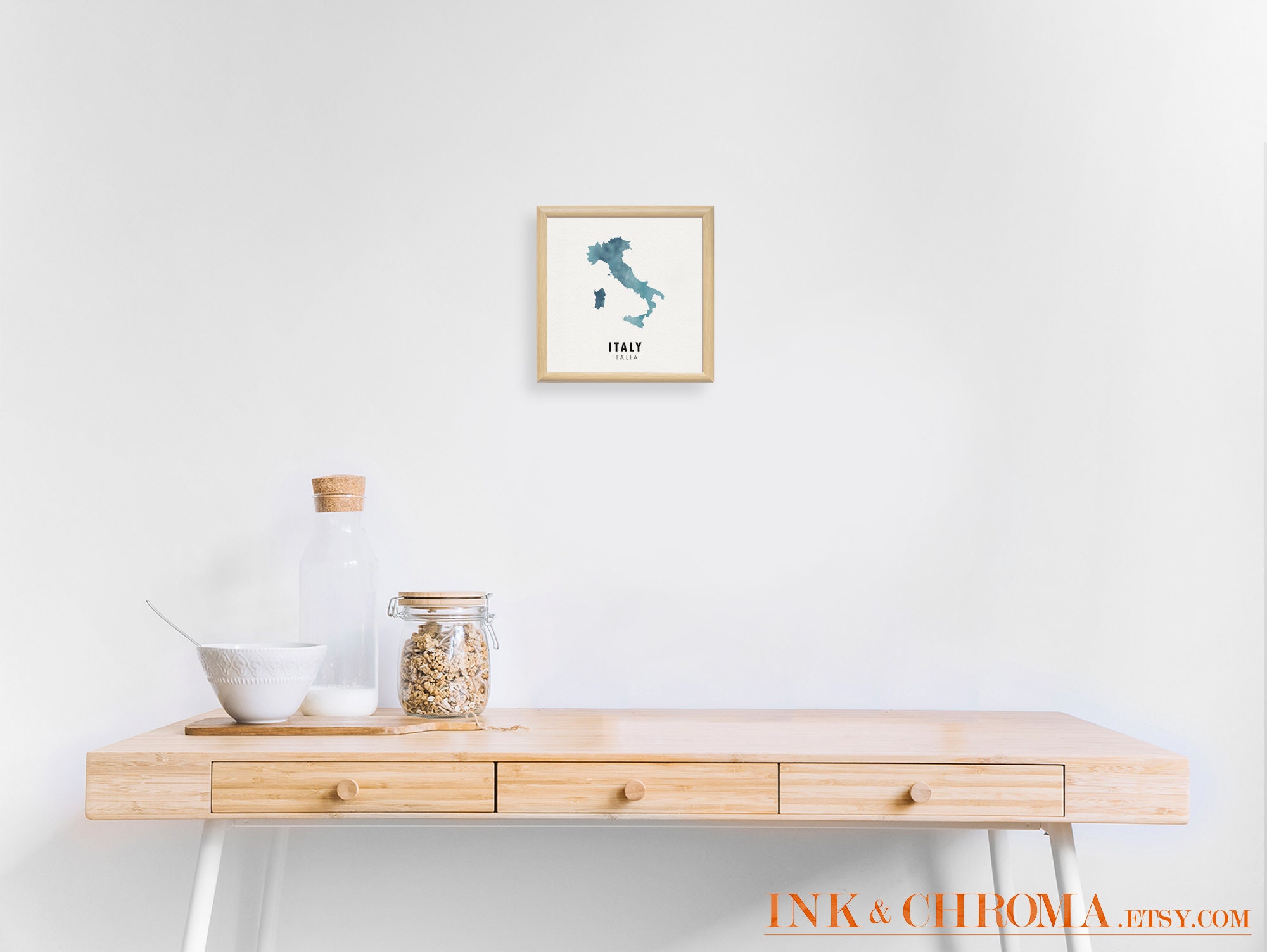 Ocean Blue Italy Print Map Poster Italia Art Italian Map - Etsy UK