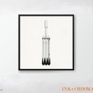 Falcon Heavy Print, Spacex Rocket Print, NASA, ISS Supply Rocket, 8x10 ...