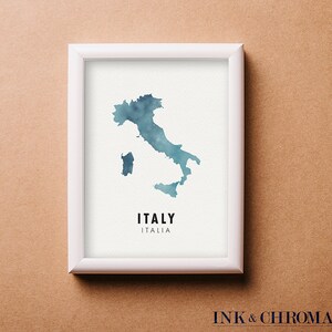 Ocean Blue, Italy Print, Map Poster, Italia Art, Italian Map, Travel ...