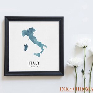 Ocean Blue, Italy Print, Map Poster, Italia Art, Italian Map, Travel ...