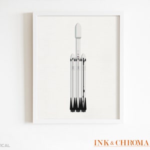 Falcon Heavy Print, Spacex Rocket Print, NASA, ISS Supply Rocket, 8x10 ...