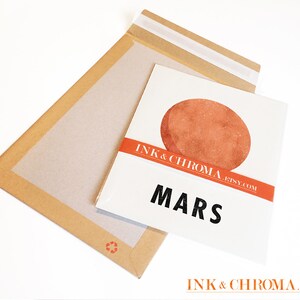 Mars Print, Space Print, Red Planet, Space Poster, Space Illustration ...