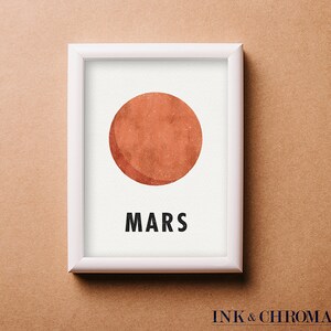 Mars Print, Space Print, Red Planet, Space Poster, Space Illustration ...