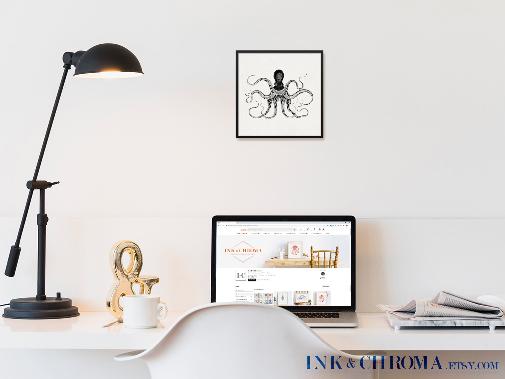 Octopus Print Home Decor Office Art 8x10 / 8x8 Square / 5x7 - Etsy UK