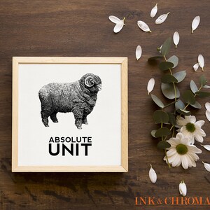 Absolute Unit, Sheep Print, Funny Wall Art, Absolute Unit Print ...