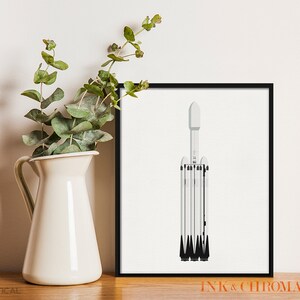 Falcon Heavy Print, Spacex Rocket Print, NASA, ISS Supply Rocket, 8x10 ...