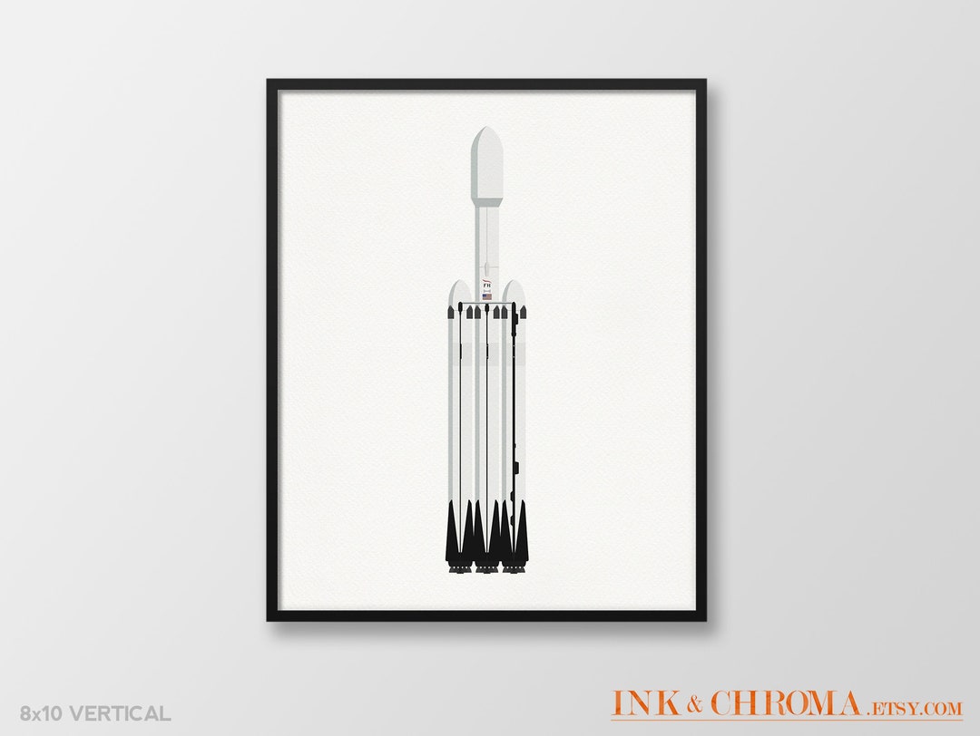 Falcon Heavy Print, Spacex Rocket Print, NASA, ISS Supply Rocket, 8x10 ...