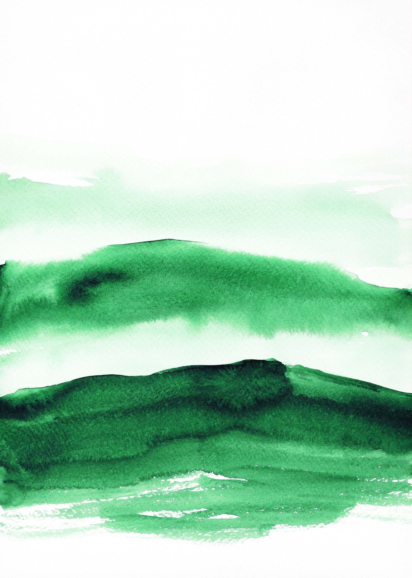 Abstract Green Art, Green Painting Printable, Modern Posters, Forest ...