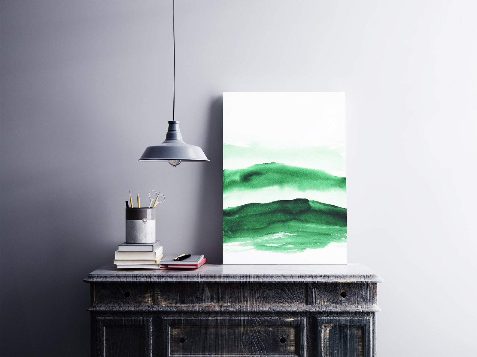Abstract Green Art, Green Painting Printable, Modern Posters, Forest ...