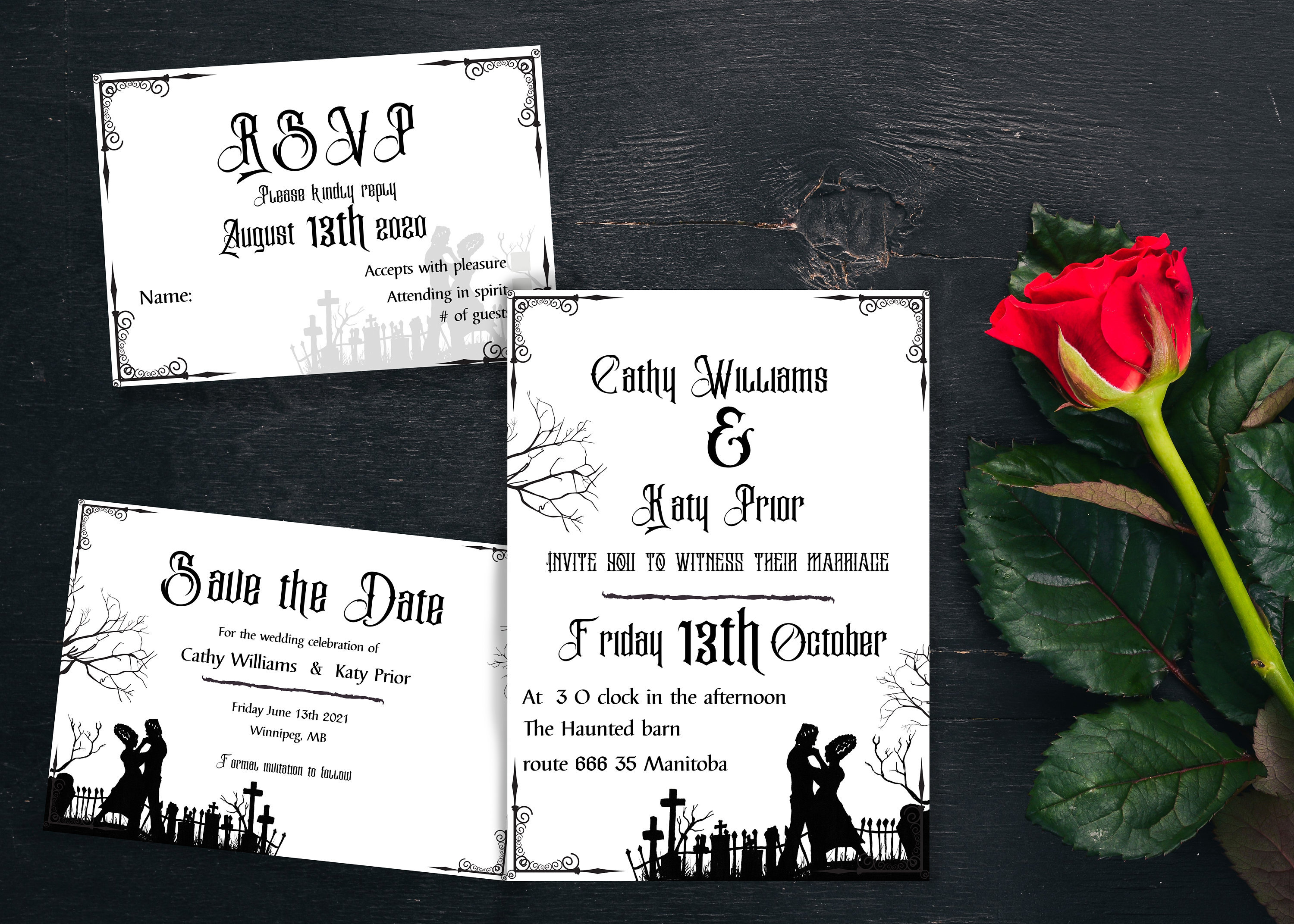 Horror themed wedding invitation downloadable and editable | Etsy