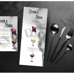Gothic Drink Menu With Dark Theme Drinks, Drink List With Recipes and ...
