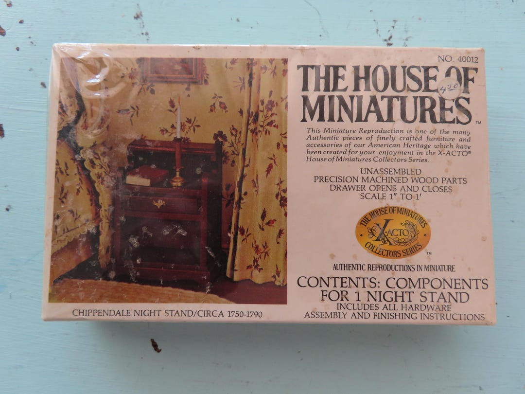NIP Vintage 1980 House of Miniatures X-ACTO Wood Chippendale Night ...
