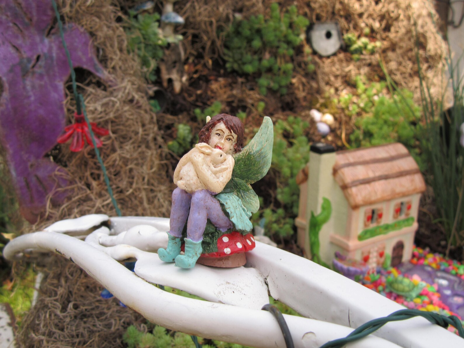 Miniature Fairy Faires Sprites Pixie Elf With Bunny on a - Etsy