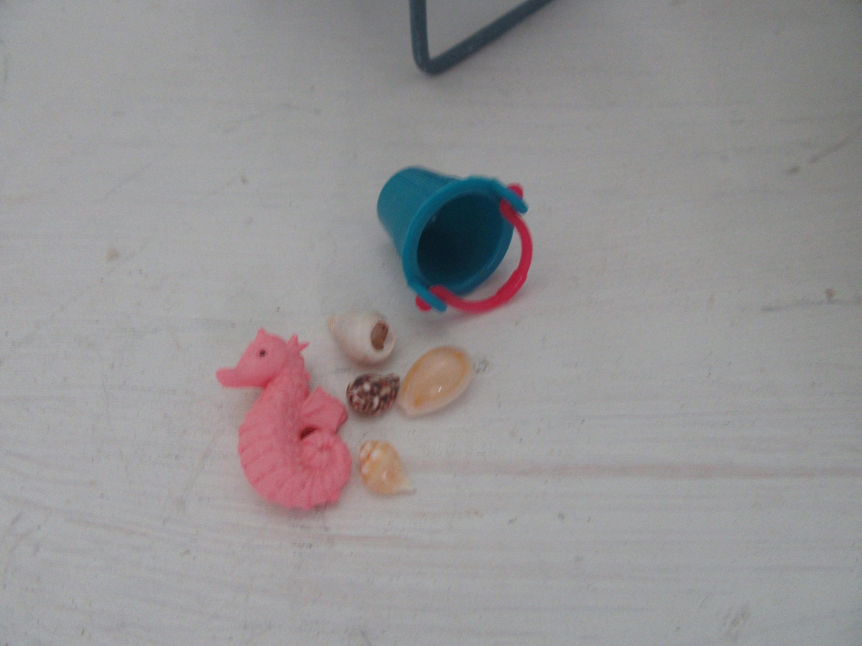 Miniature Fairy Beach Pail Bucket Seahorse Sea Shells Sand - Etsy