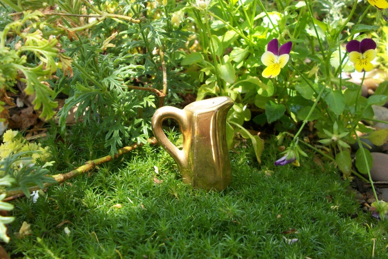 Vintage Miniature Mini Porcelain Gold Gilt Water Pitcher in Gold Fairy ...