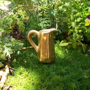 Vintage Miniature Mini Porcelain Gold Gilt Water Pitcher in Gold Fairy ...