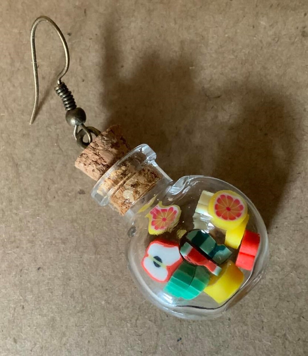 Handmade Glass Vial/bottle Earrings With Antique Bronze Hooks. Contains ...