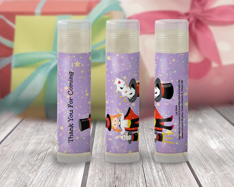 Magic Show Party Favors,magician's Party Favors, Personalized Lip Balm ...