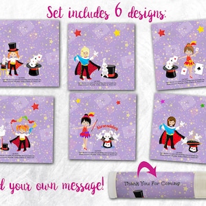 Magic Show Party Favors,magician's Party Favors, Personalized Lip Balm ...