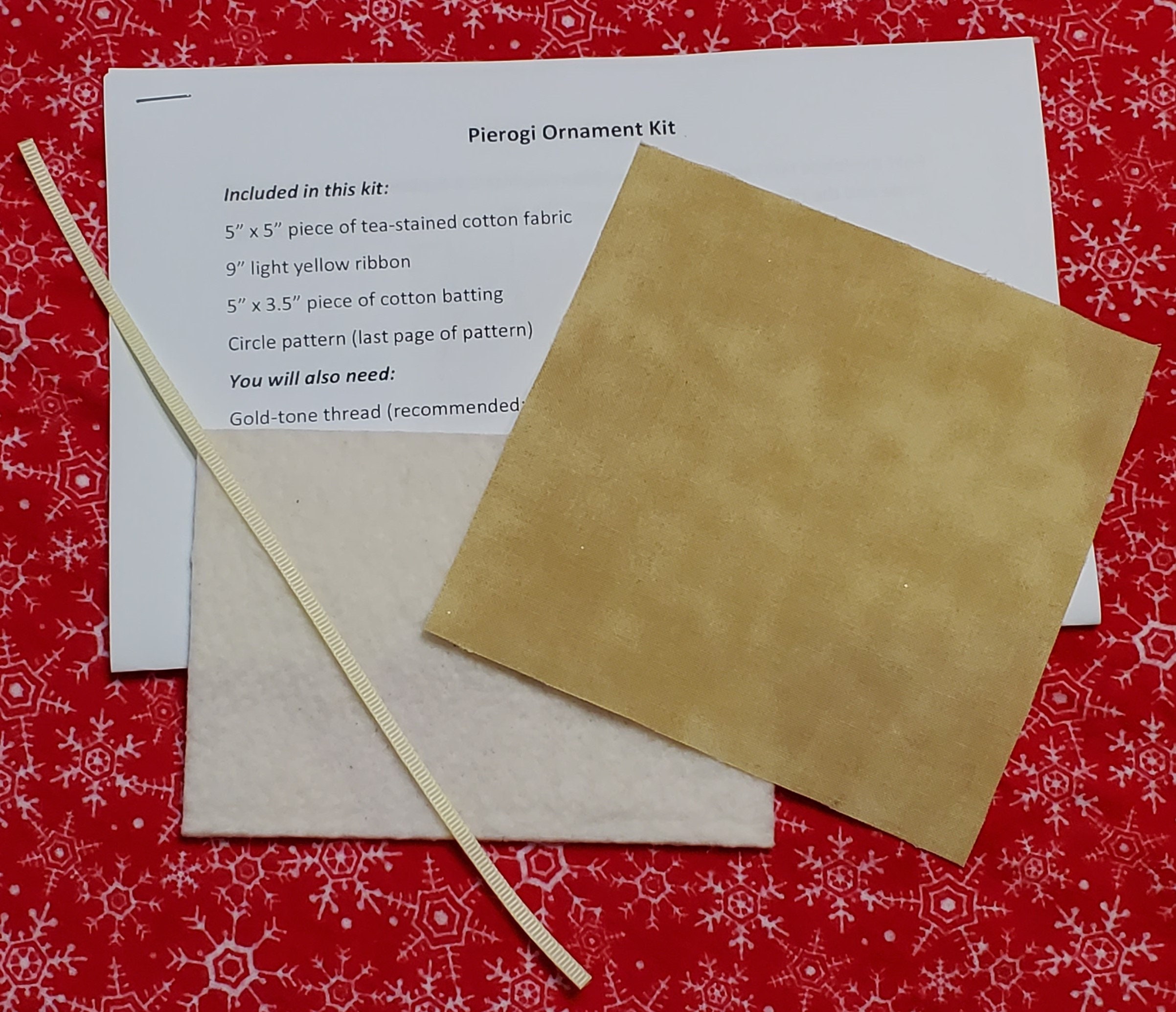 Pierogi Ornament Kit - Pattern and Materials to Make Your Own Fabric ...