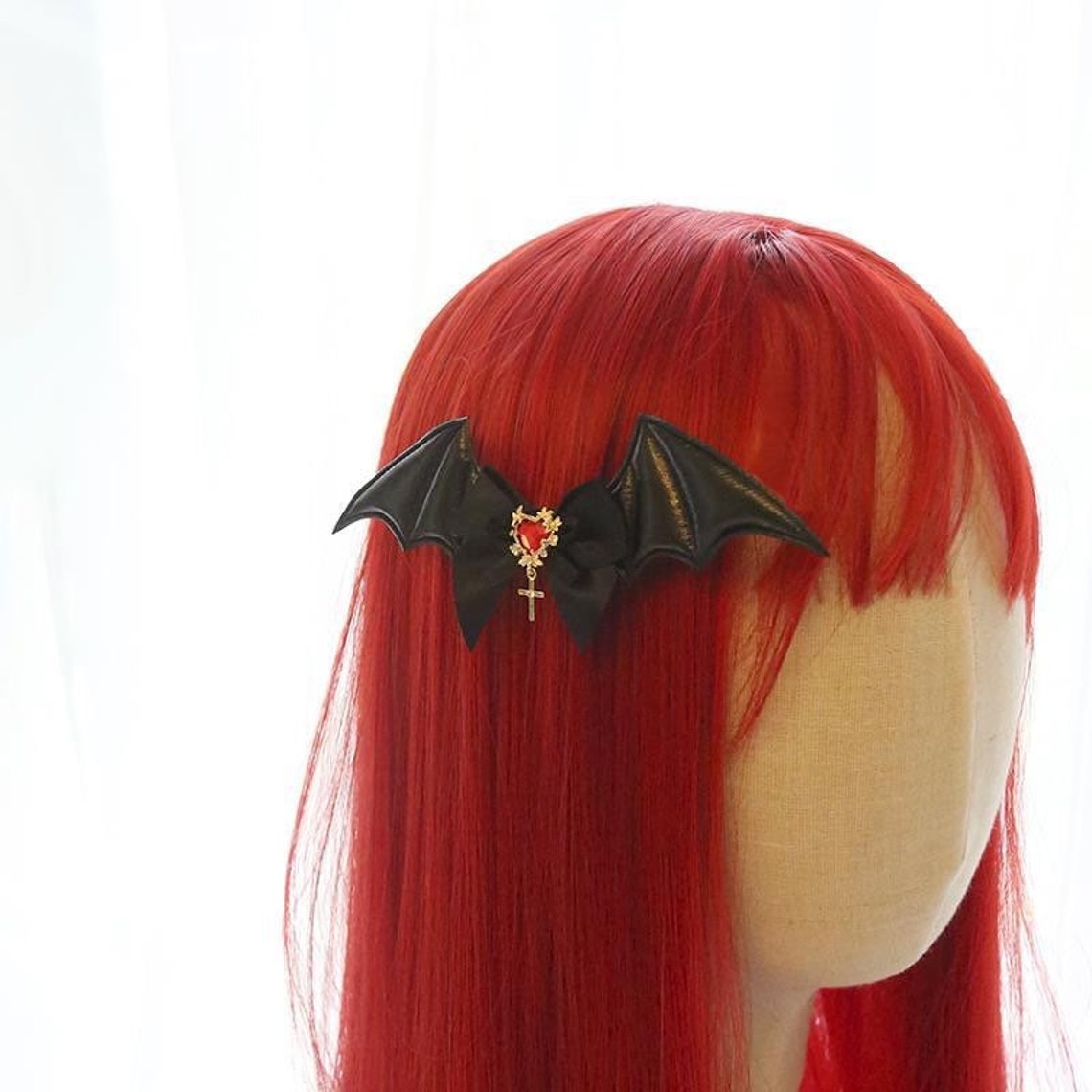 Halloween Hair Clips Bat Wing Cross Heart Ribbon Hair Clips - Etsy