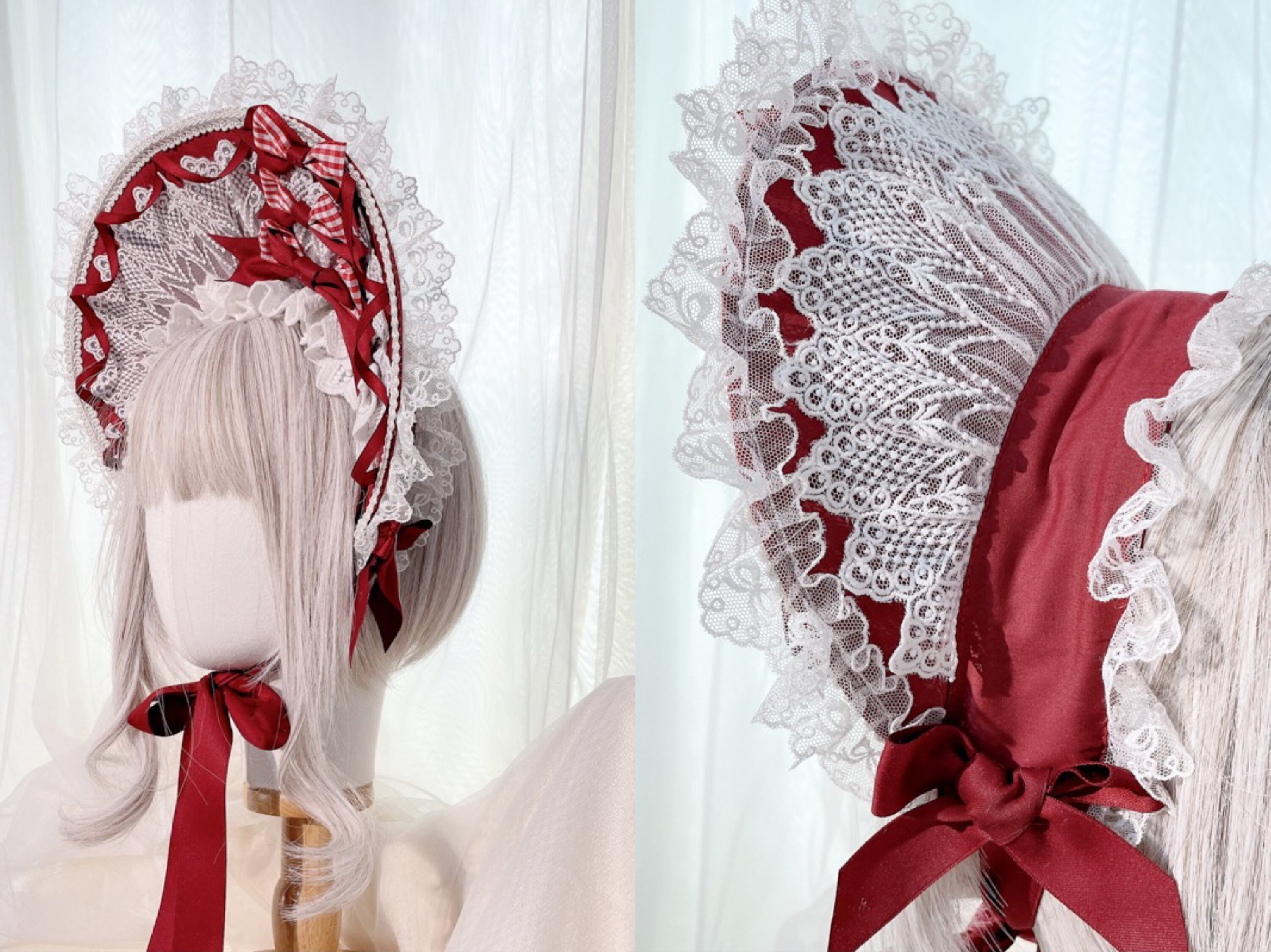 Fancy Ribbon Bonnet Lolita Bonnet | Etsy Canada