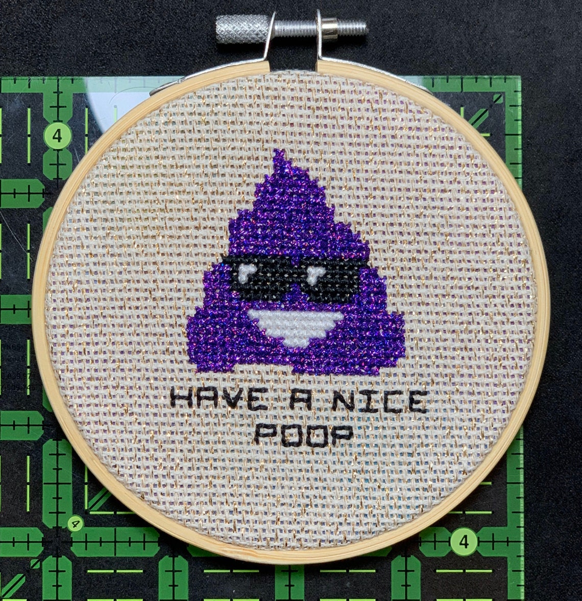 Have A Nice Poop Finished Cross Stitch - Etsy